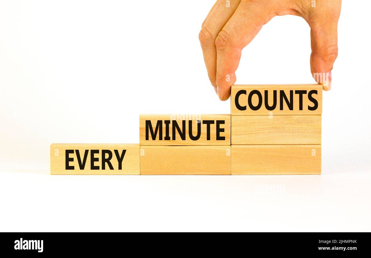 Every minute counts symbol. Concept words Every minute counts on wooden ...