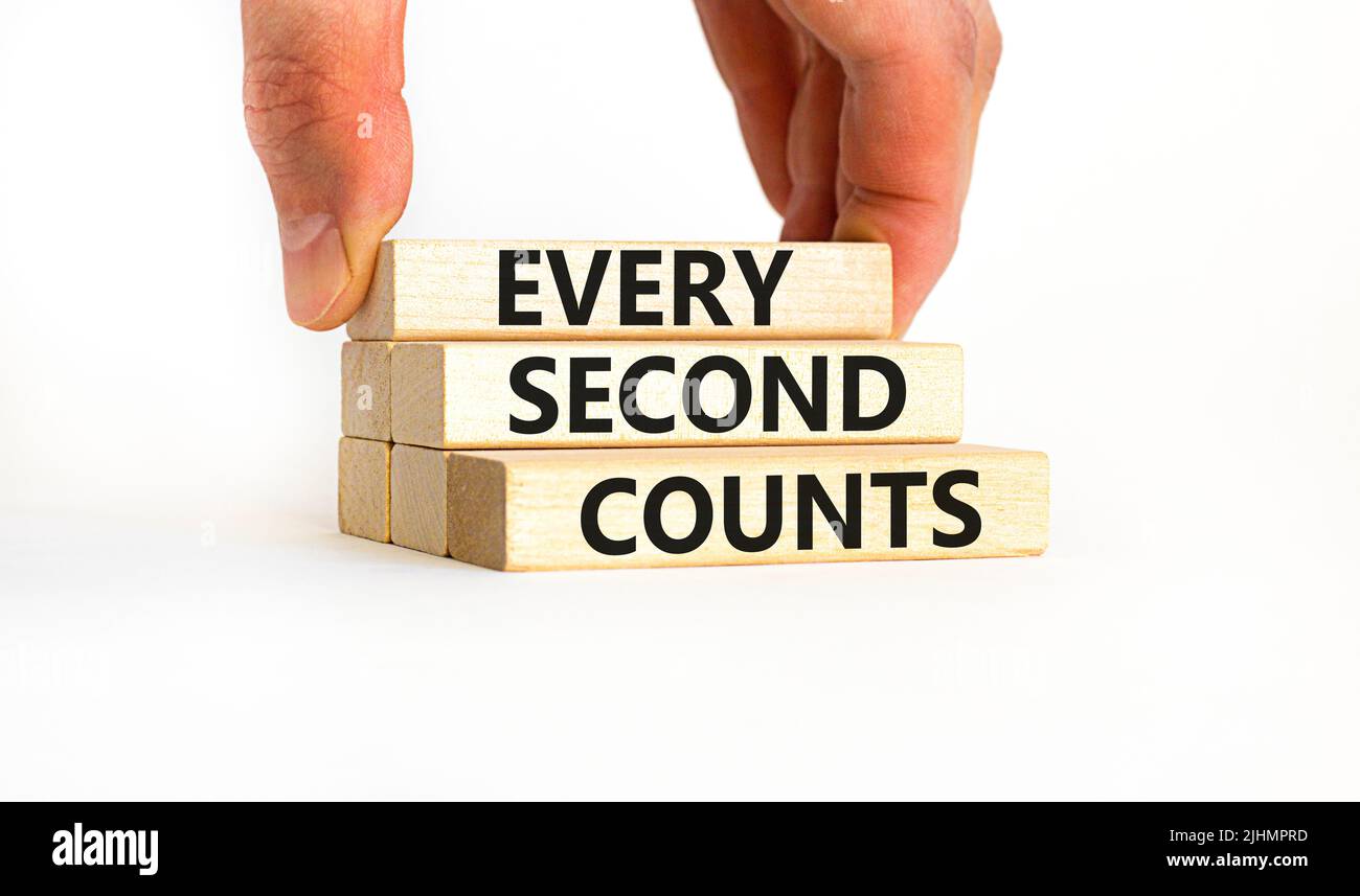 Every second counts symbol. Concept words Every second counts on wooden ...