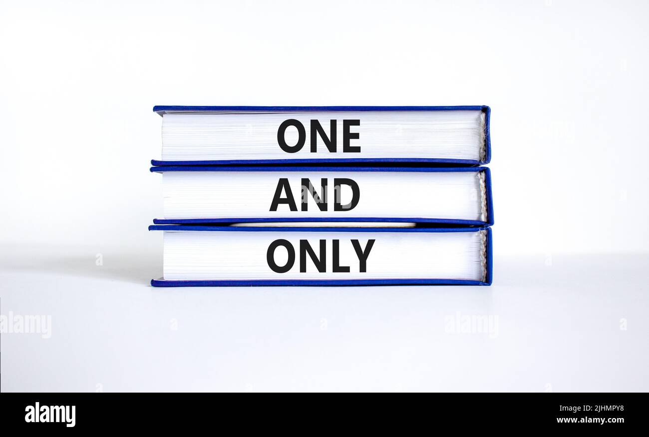 One and only symbol. Concept words One and only on books on a beautiful ...