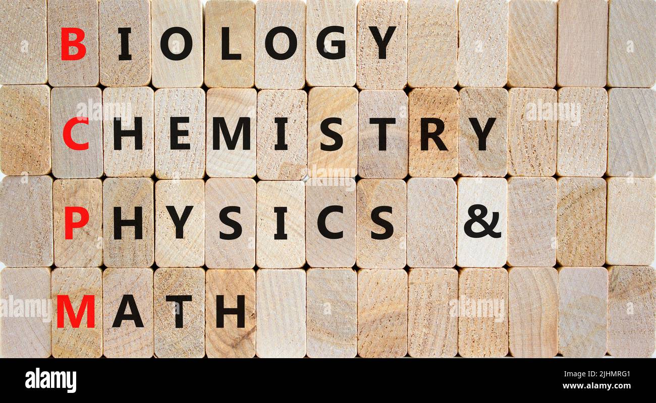 BCPM biology chemistry physics math symbol. Concept words BCPM biology ...