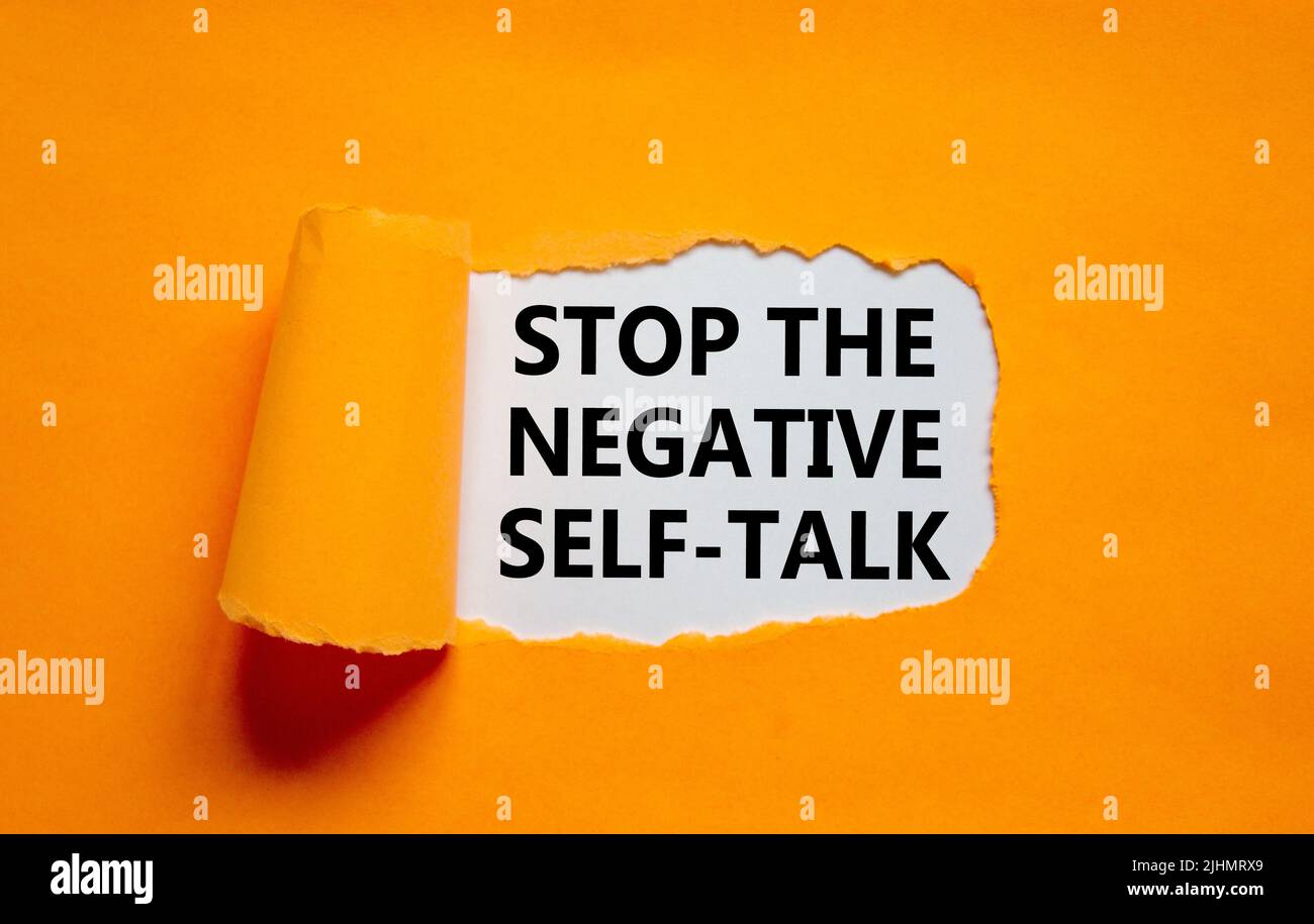 Stop negative self-talk symbol. Concept words Stop the negative self ...