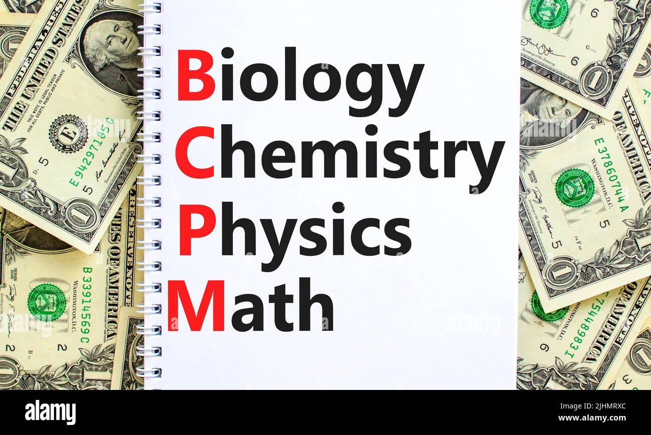 BCPM biology chemistry physics math symbol. Concept words BCPM biology ...
