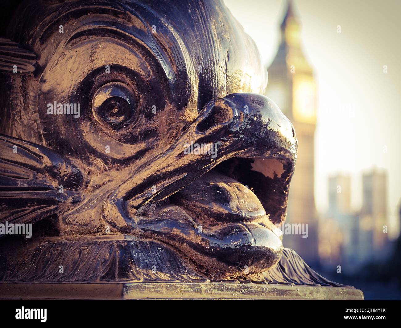 Dolphin lamp post on the Embankment by the London Eye London England ...