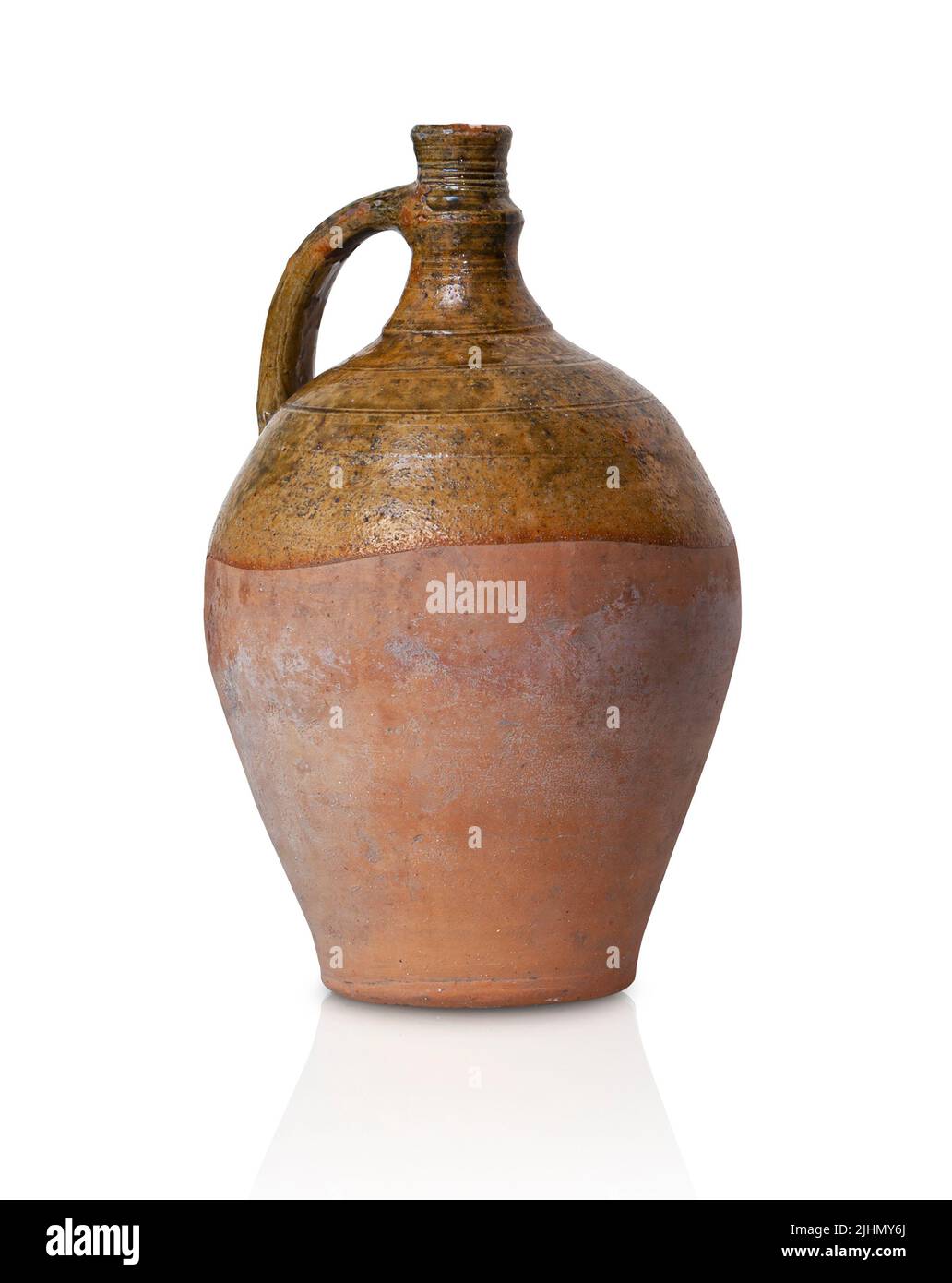 Clay jug. Handmade wine jug isolated on white. Clippig path Stock Photo ...