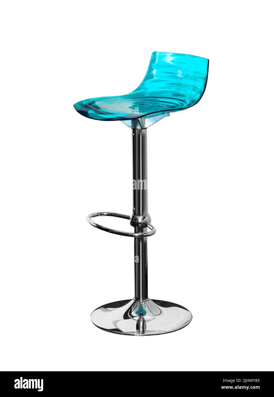 Blue chair bar stool isolated on a white background. With clipping path ...