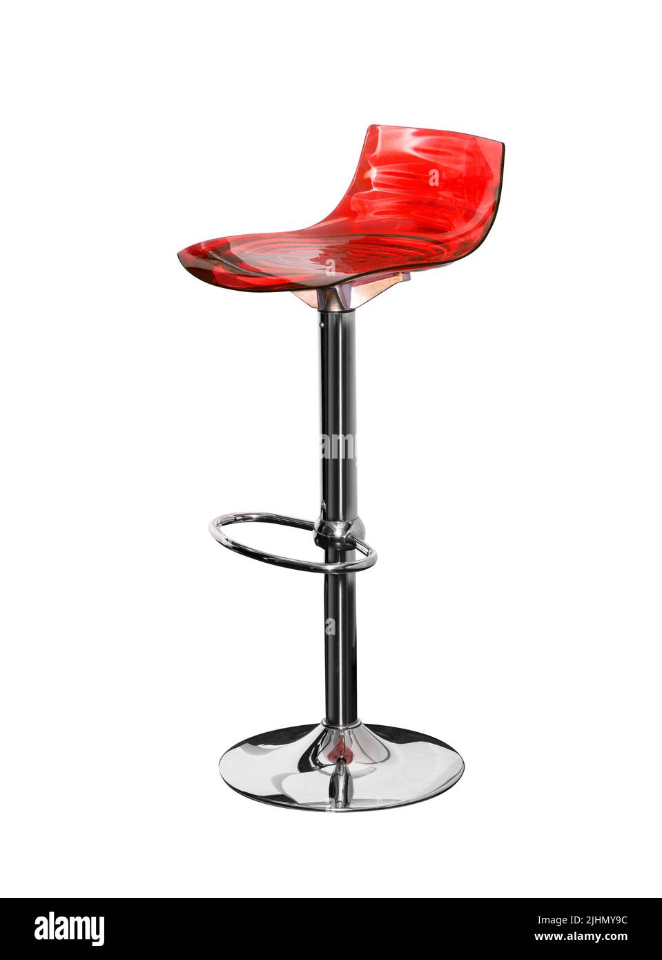 Red chair bar stool isolated on a white background. With clipping path ...
