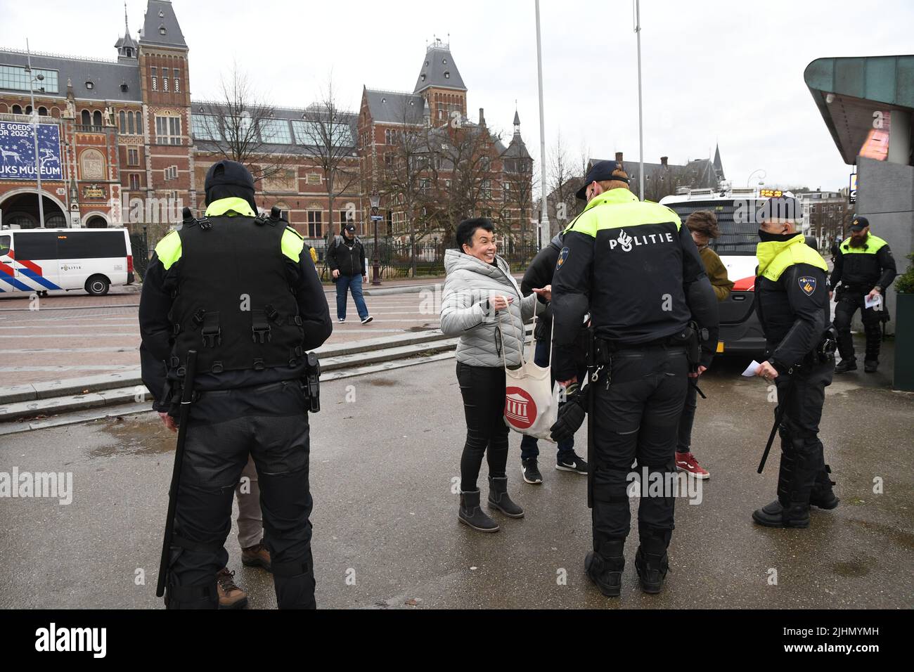 01022022,Amsterdam,The Netherlands. Anti covid-measures demonstration ...