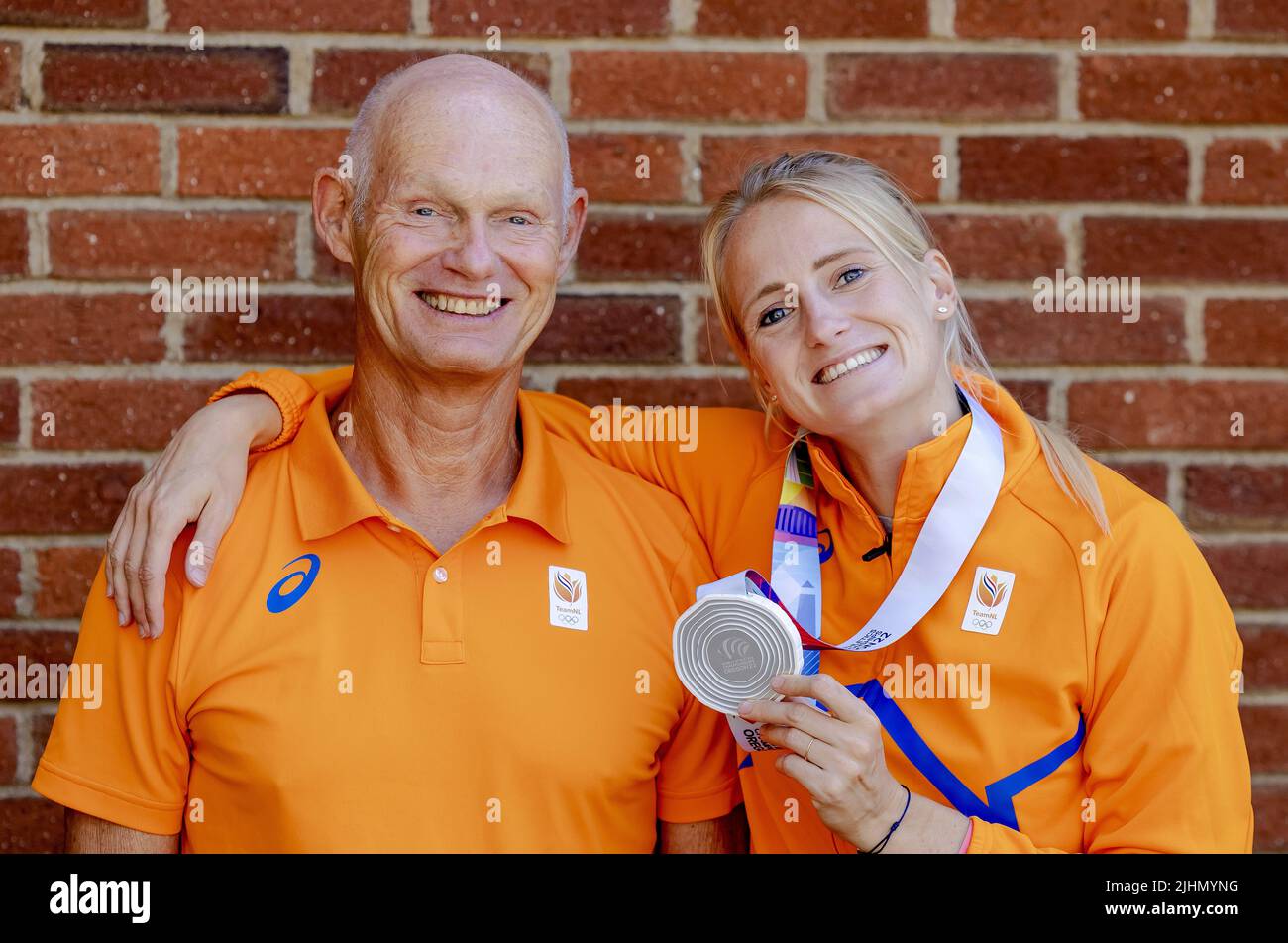 EUGENE - Anouk Vetter with her father and coach Ronald Vetter, during a ...