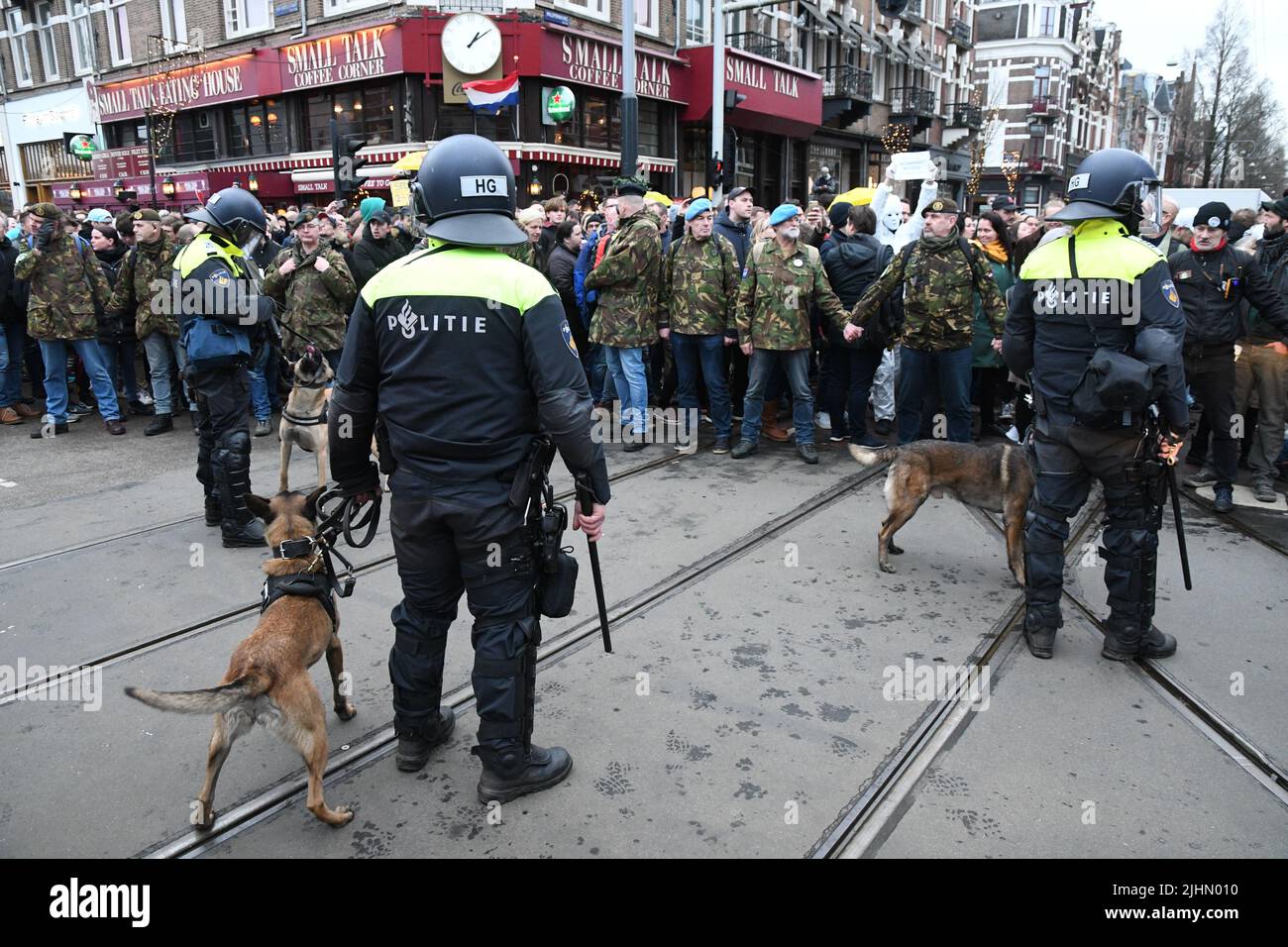 01022022,Amsterdam,The Netherlands. Anti covid-measures demonstration ...