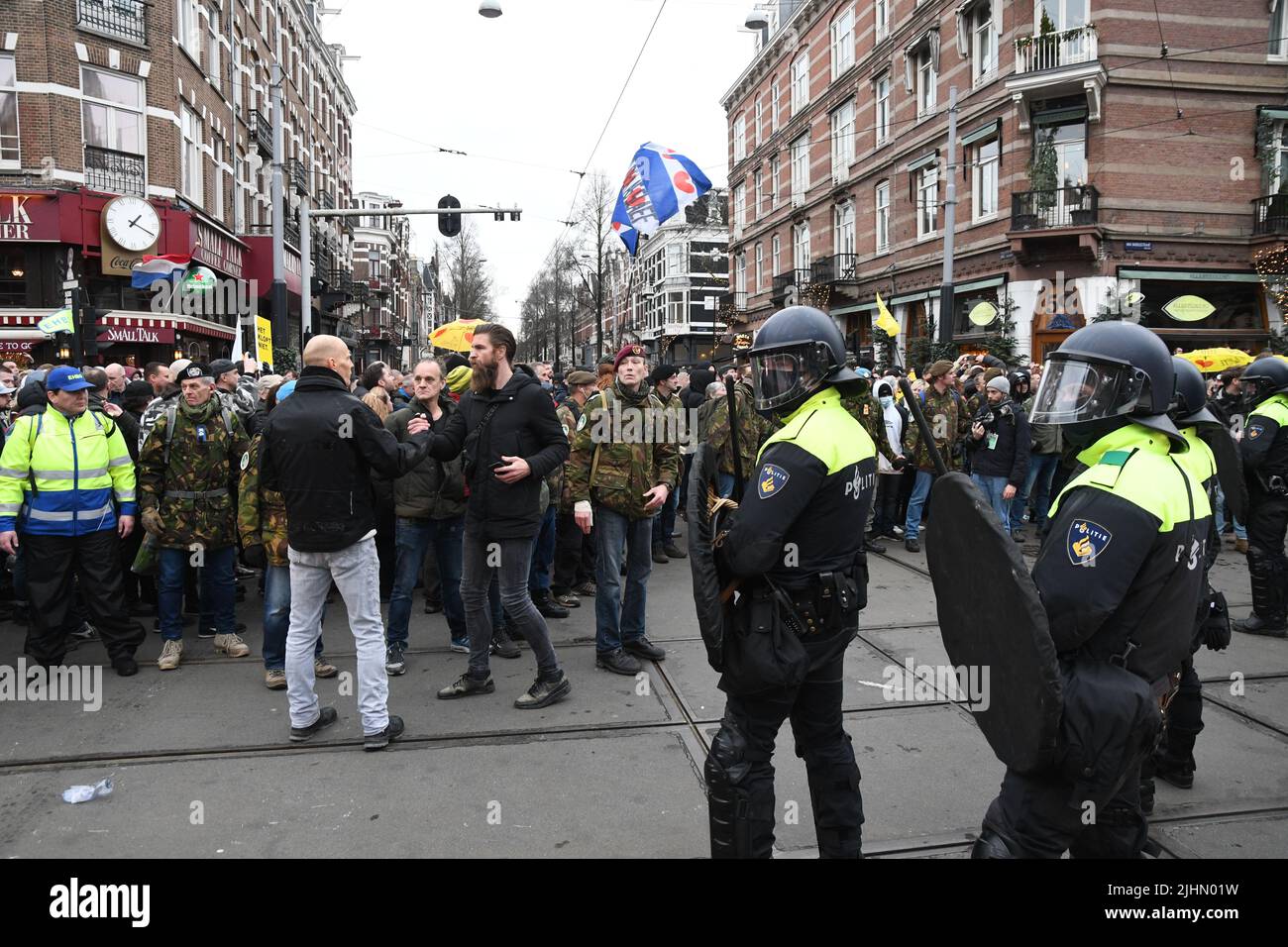 01022022,Amsterdam,The Netherlands. Anti covid-measures demonstration ...