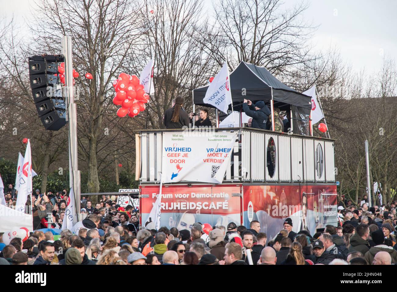 01022022,Amsterdam,The Netherlands. Anti covid-measures demonstration ...