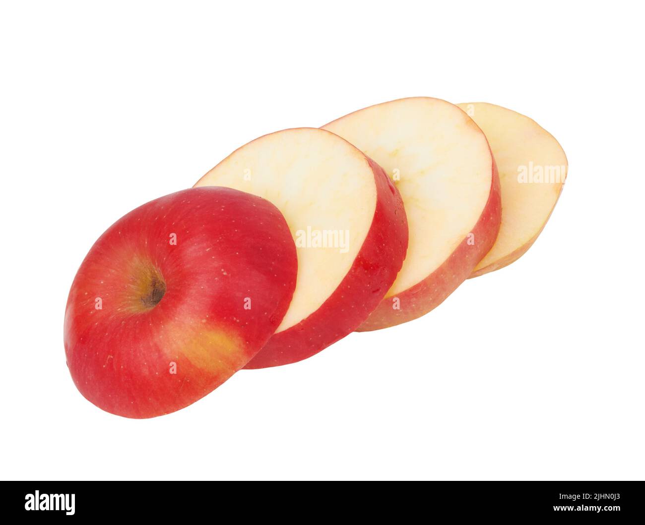 Parts of red apple isolated on white background Stock Photo - Alamy
