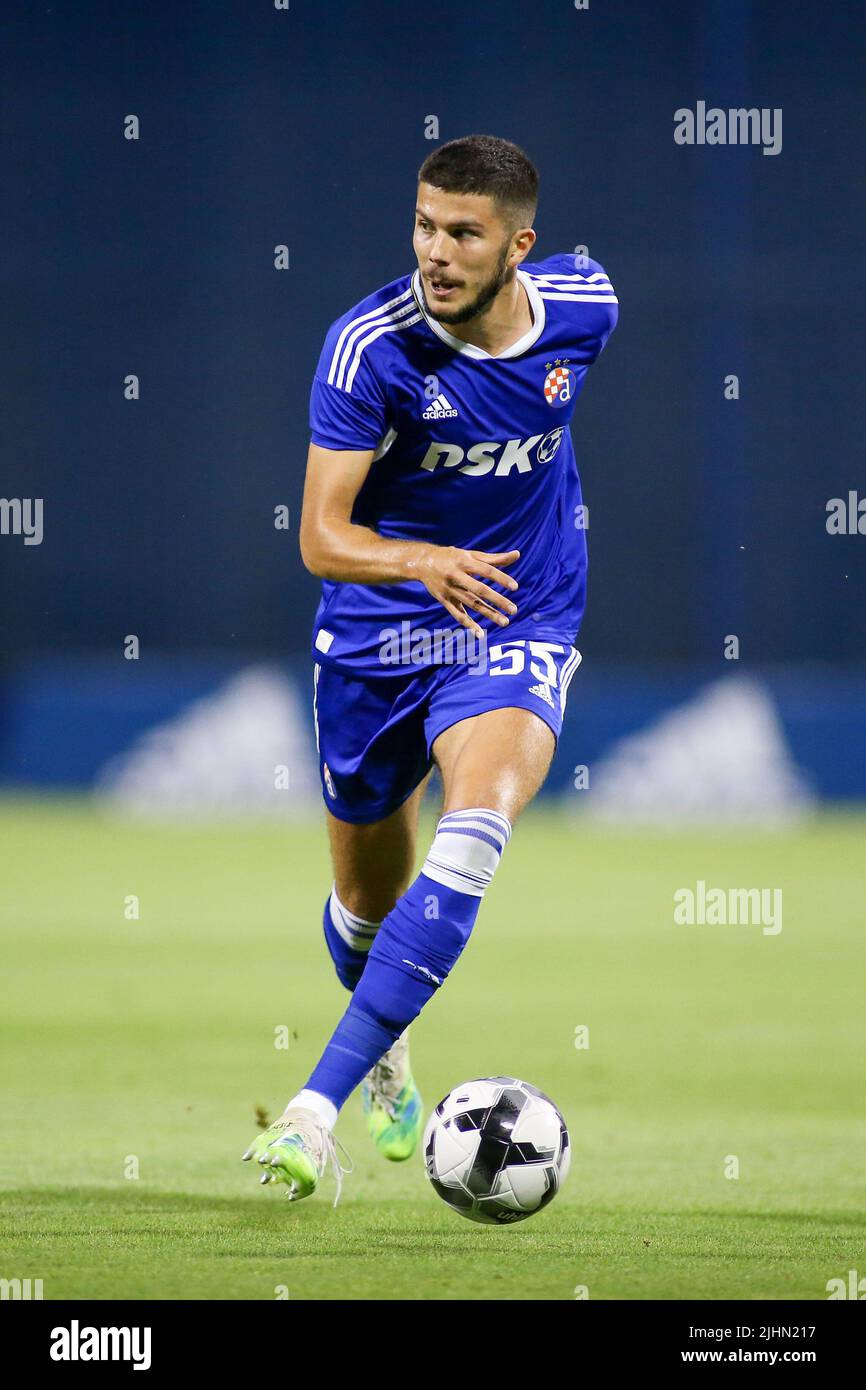 Zagreb, Croatia, on July 19, 2022. Dino Peric of Dinamo in action ...