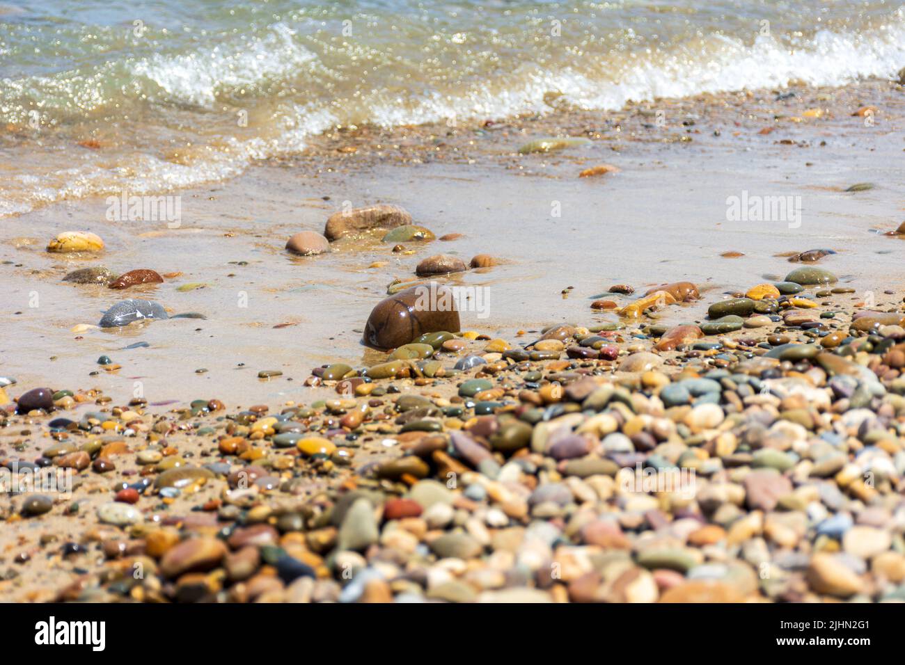 Pebble beach in Jijel city, Algeria. Summer vacation concept Stock ...