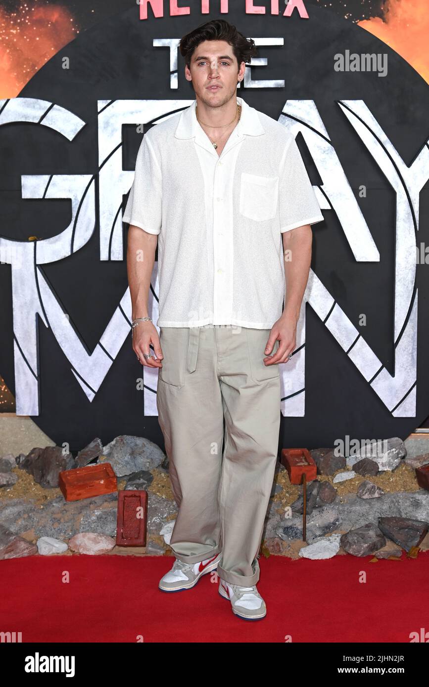 July 19th, 2022. London, UK. Isaac Carew arriving at The Gray Man ...