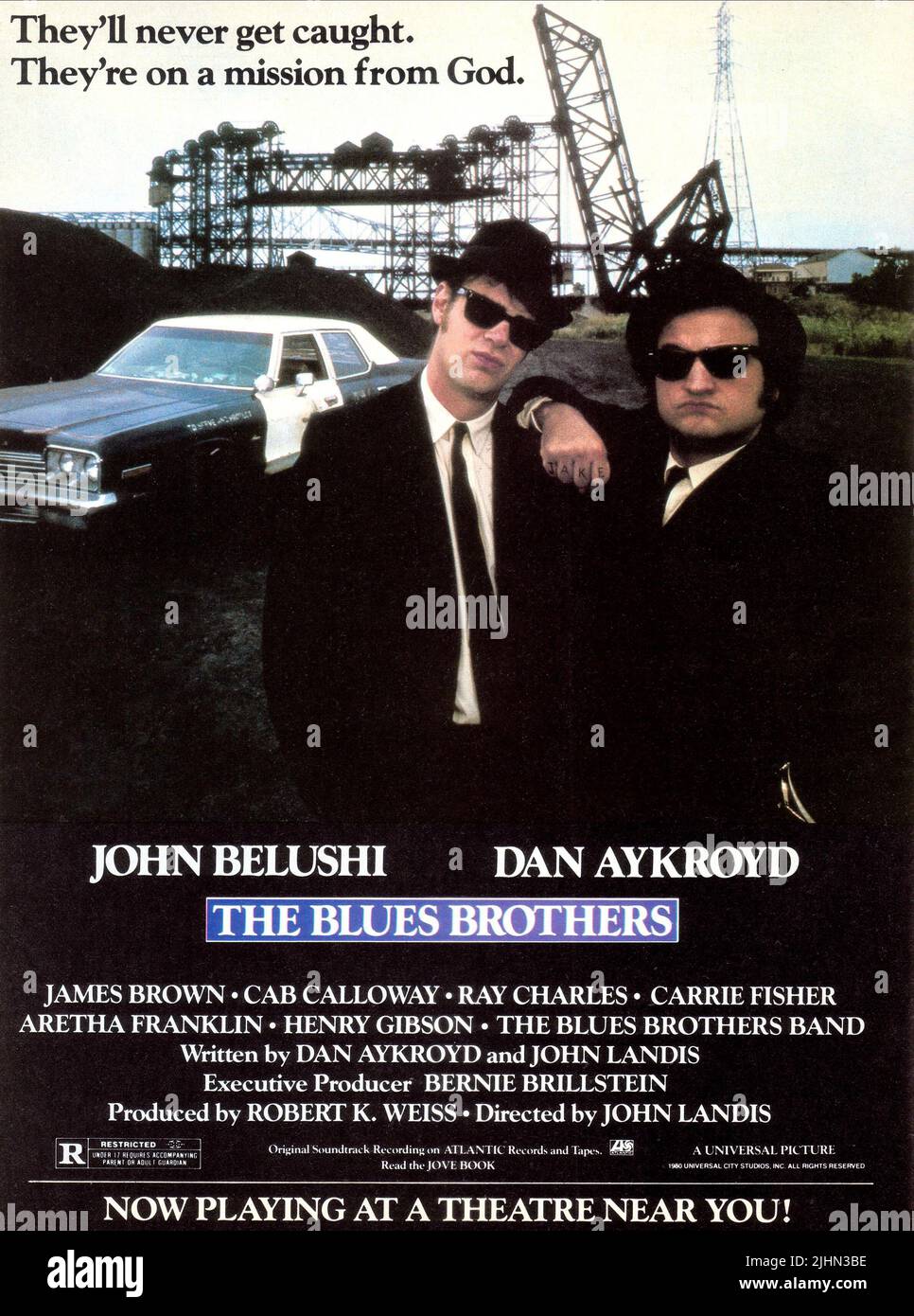 DAN AYKROYD, JOHN BELUSHI POSTER, THE BLUES BROTHERS, 1980 Stock Photo ...