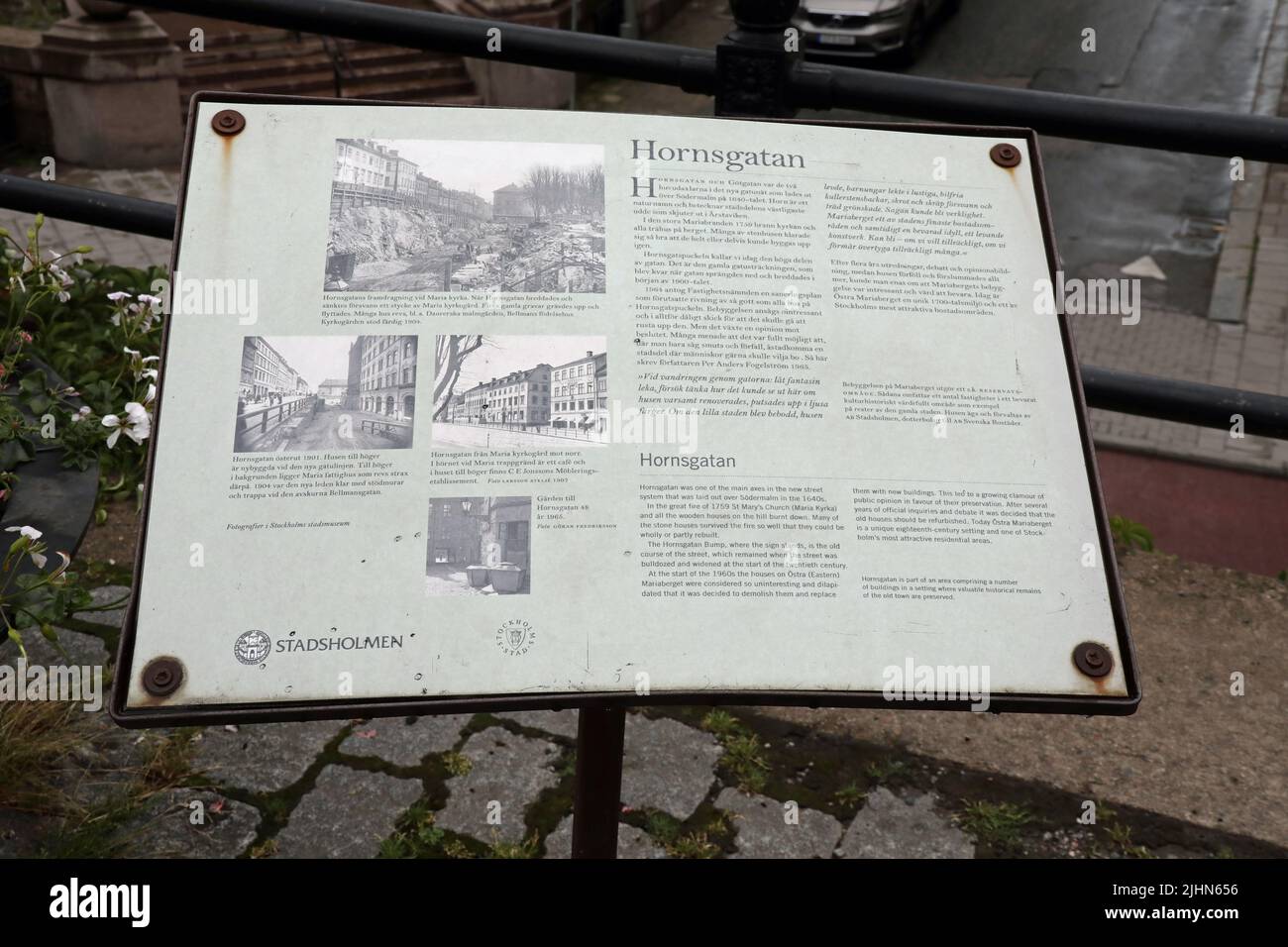 Hornsgatan Information Board on Sodermalm in Stockholm Stock Photo - Alamy