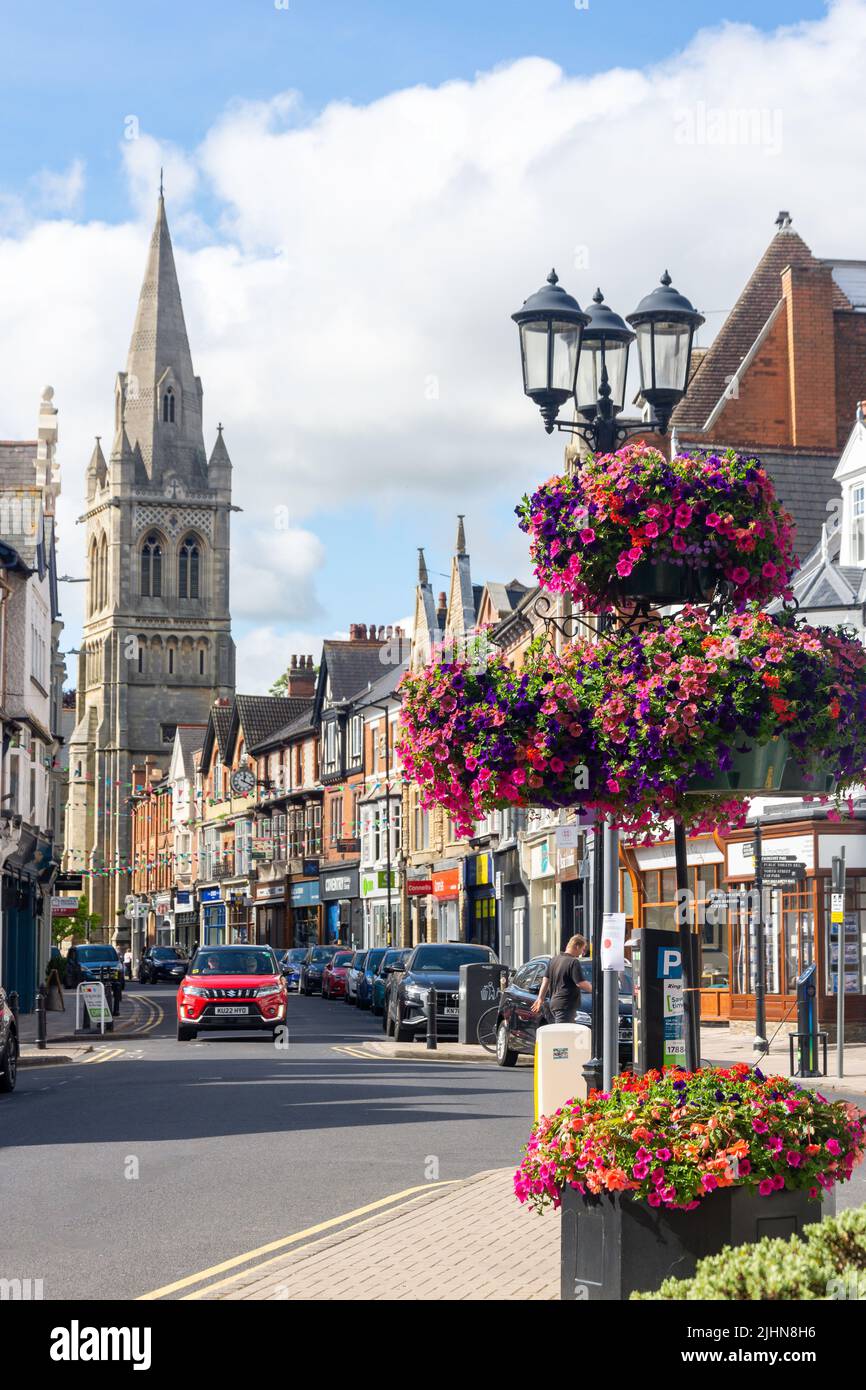 St Andrew's Church tower from Regent Street, Rugby, Warwickshire ...