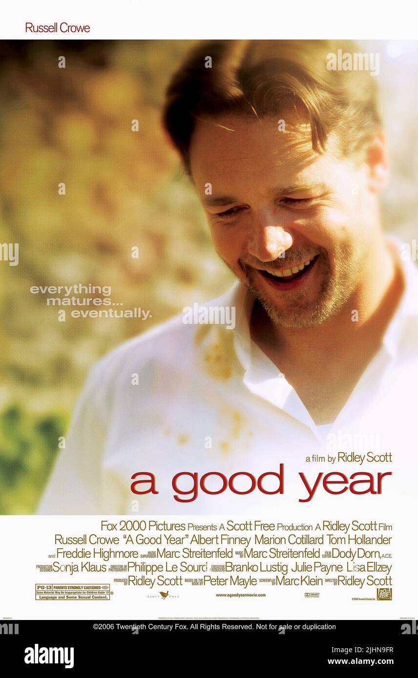 RUSSELL CROWE POSTER, A GOOD YEAR, 2006 Stock Photo - Alamy