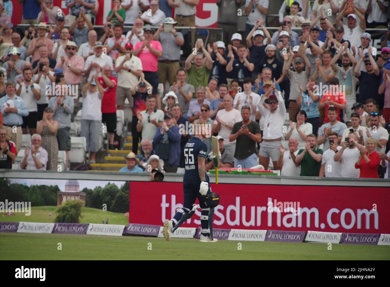 Chester le Street, England, 19 July 2022. Ben Stokes laving the field ...