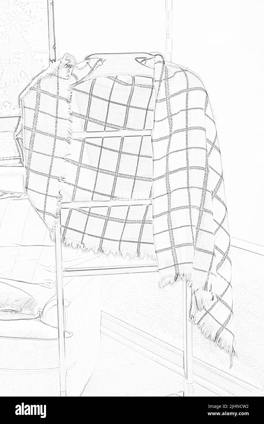 Clothes line hanging in Black and White Stock Photos & Images - Alamy