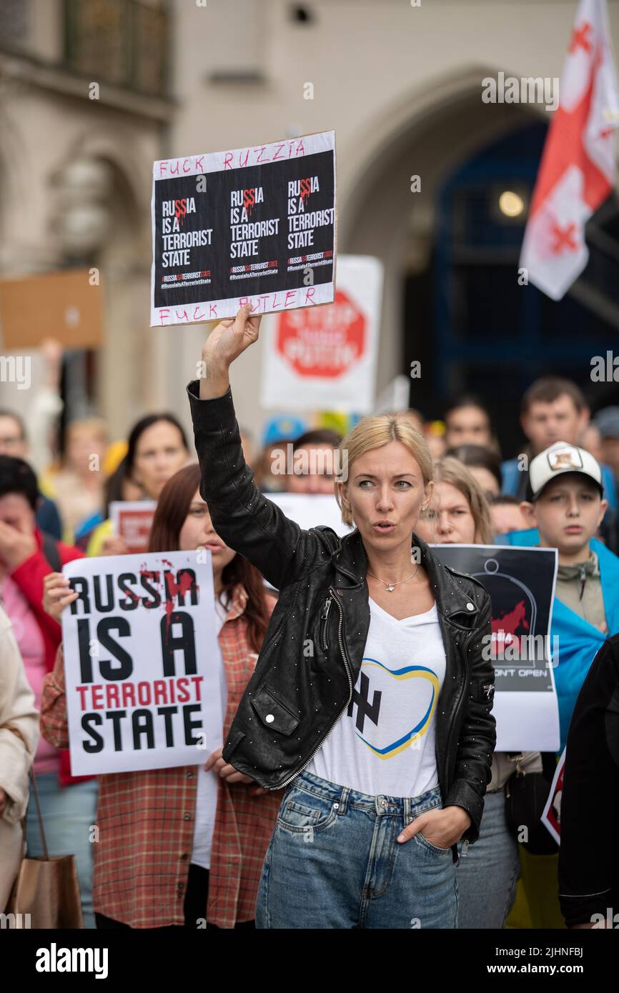 Munich, Germany. 01st July, 2022. Supporter of the Azov Regiment. On ...