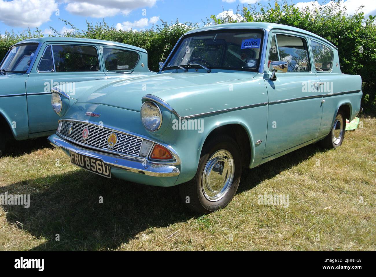 A 1966 Ford Anglia deluxe parked on display at the 47th Historic ...