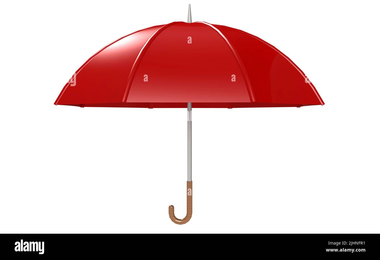 Red umbrella isolated on white background, 3d rendering Stock Photo - Alamy
