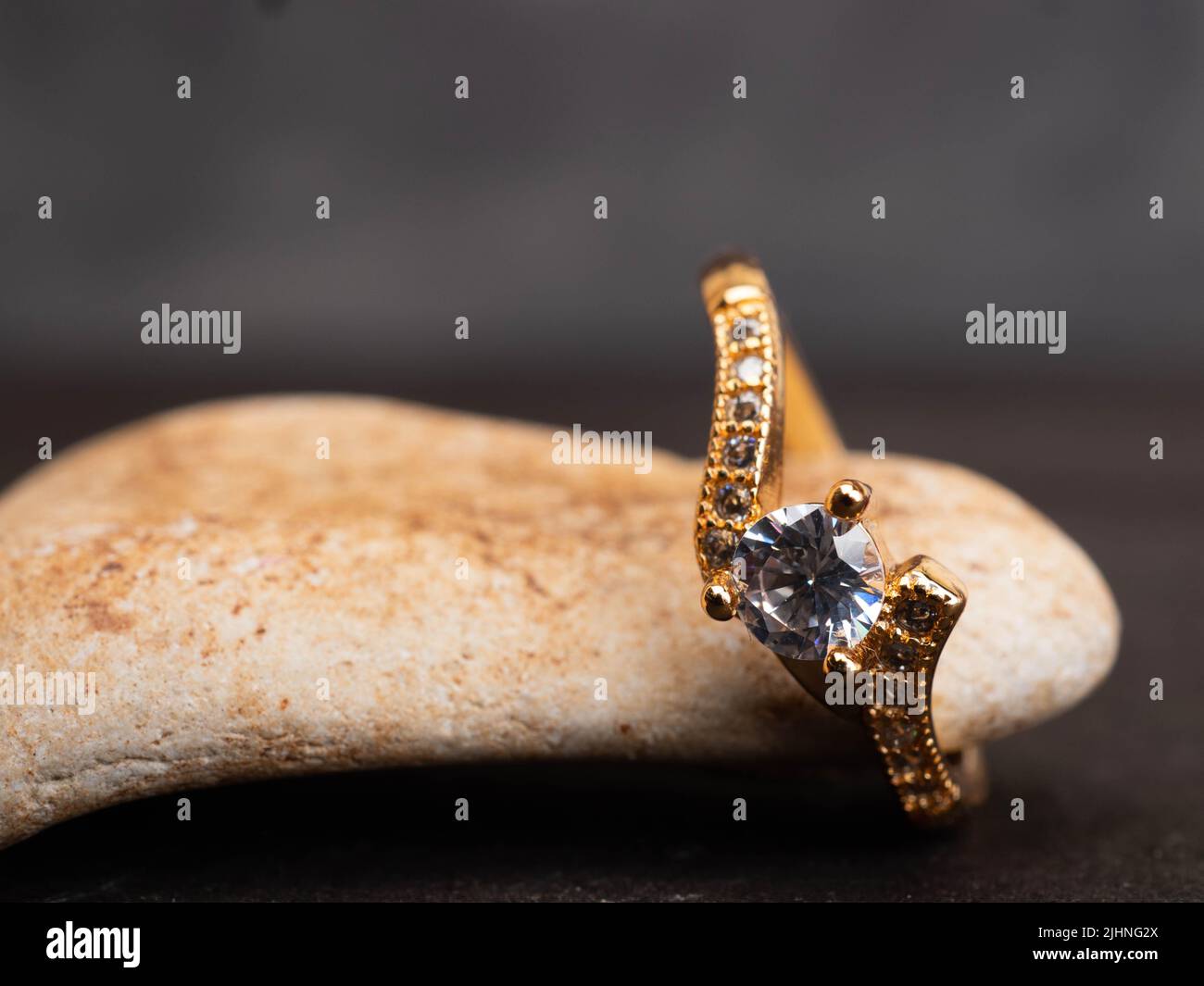 Close up shoot of gold wedding ring with beautiful diamond Stock Photo ...