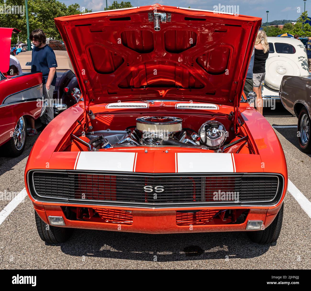 An orange Chevrolet Camaro SS at the Homestead Waterfront car show in ...