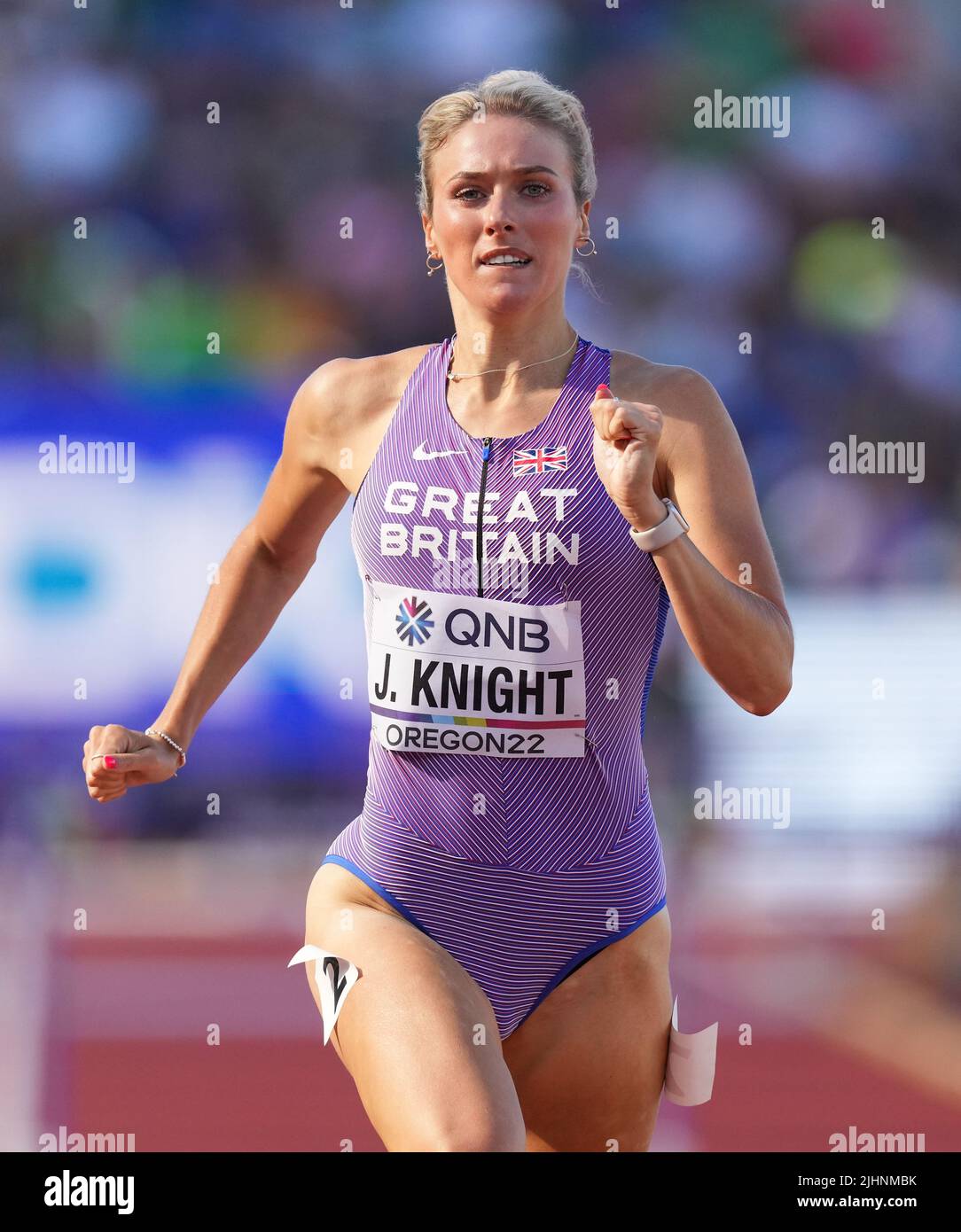 Great Britain's Jessie Knight during the Women’s 400m Hurdles Heat 3 on ...