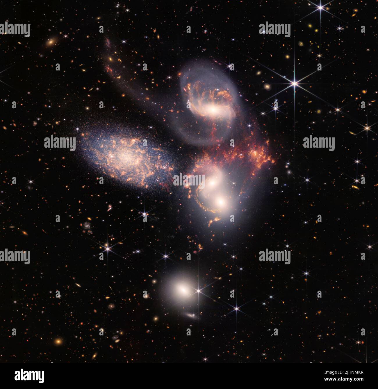 Stephan's Quintet galaxies, James Webb Space Telescope Stock Photo - Alamy