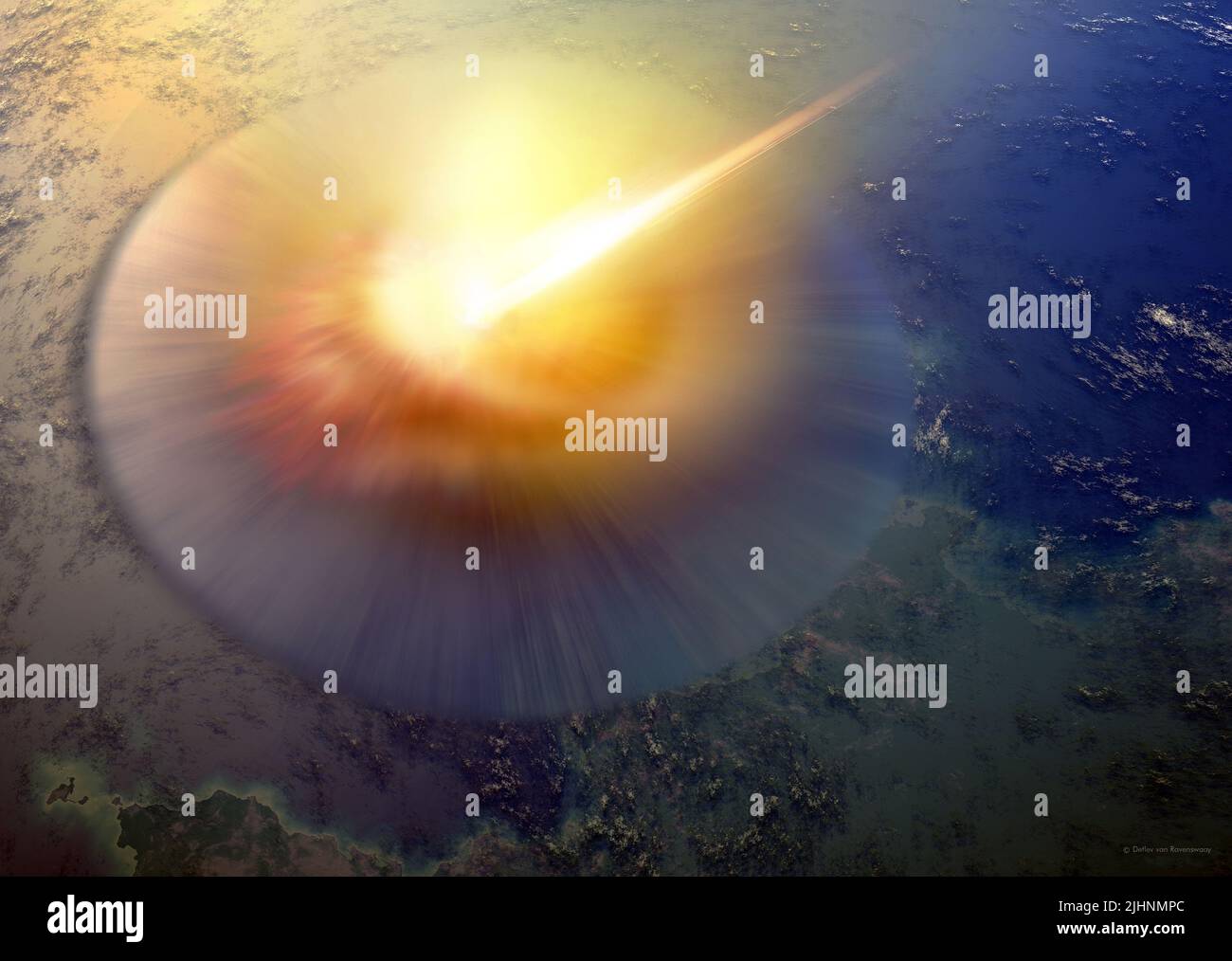 Chicxulub impact event, illustration Stock Photo - Alamy