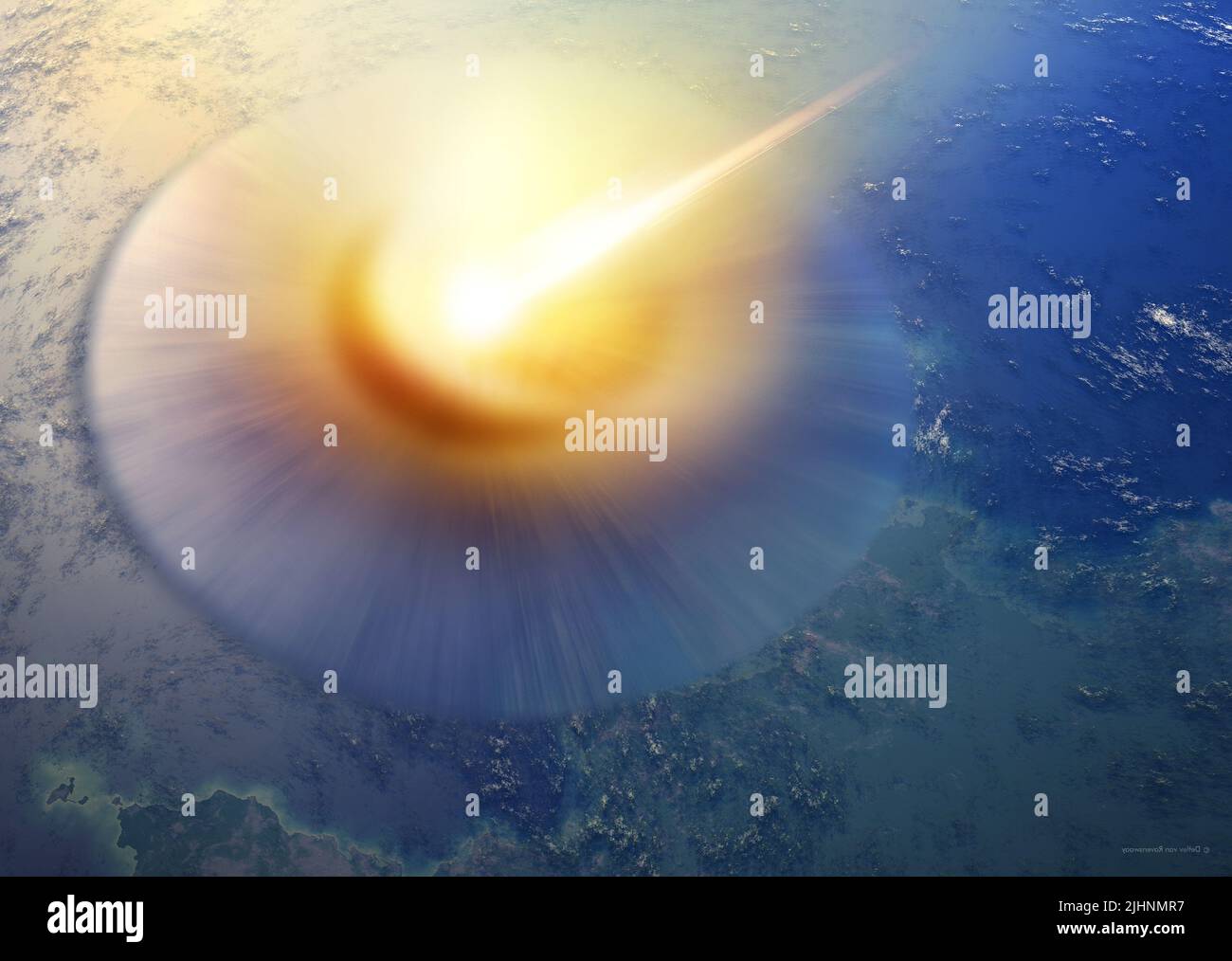 Chicxulub impact event, illustration Stock Photo - Alamy