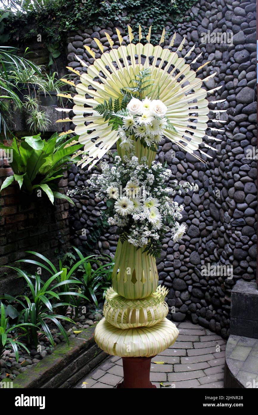 Yogyakarta, Indonesia, Janur Decoration, create from coconut leaf, for ...