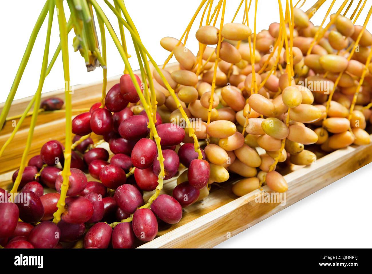 Die cut of Fresh dates from the palm tree muscat oman on white isolated ...