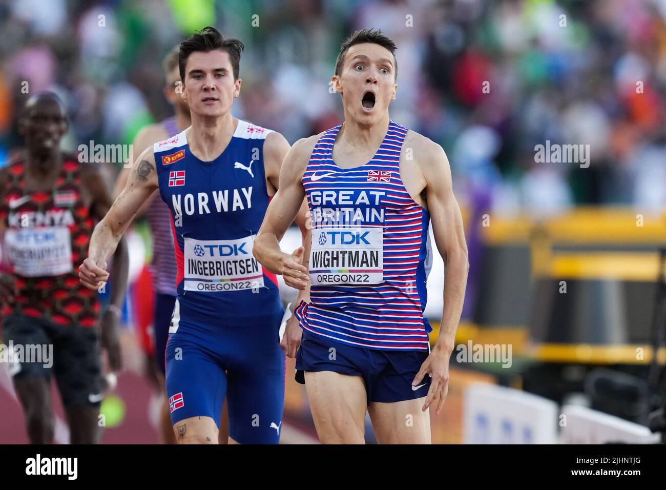 Great Britain's Jake Wightman during the Men’s 1500m Final on day five of the World Athletics ...