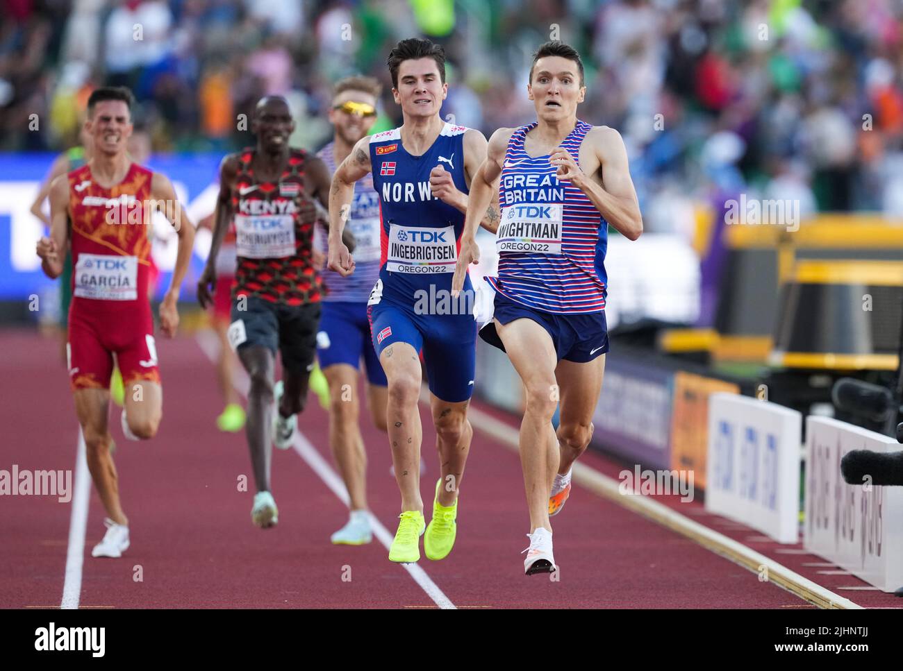 Great Britain's Jake Wightman during the Men’s 1500m Final on day five ...