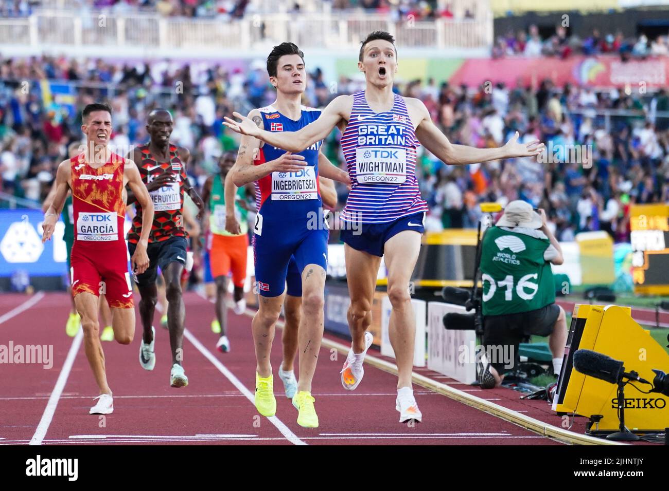 Great Britain's Jake Wightman during the Men’s 1500m Final on day five ...