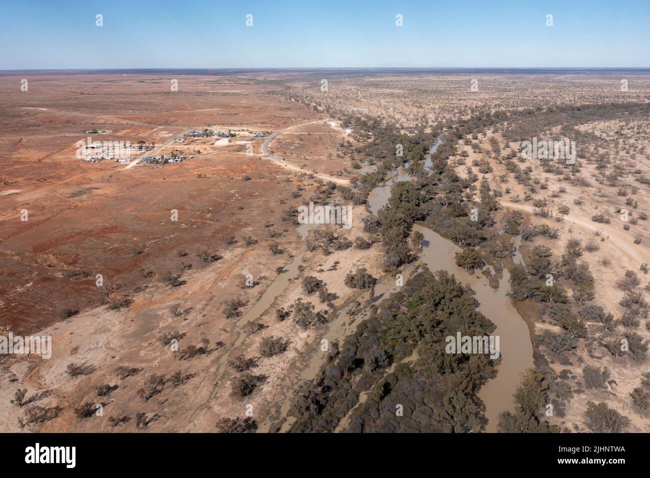 The tiny outback South Australian town of Innamincka on the banks of ...