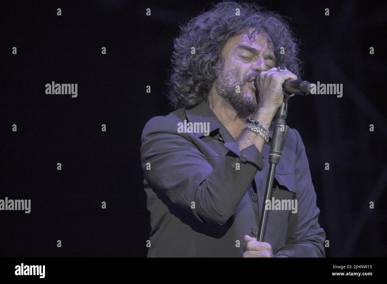 July 19, 2022, Ferrara, Emilia Romagna, Italy: The singer Francesco ...