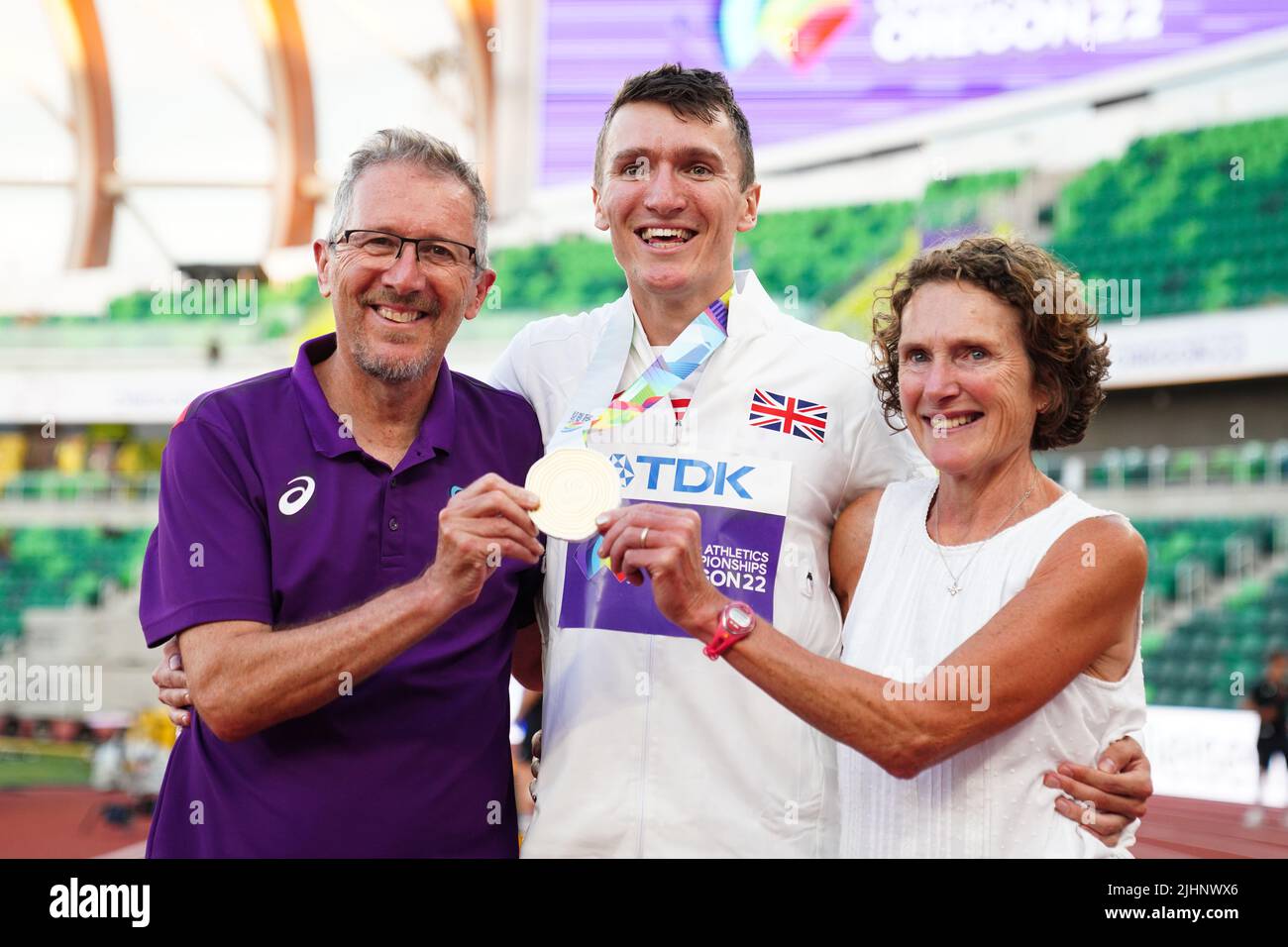 Great Britain's Jake Wightman celebrates with his Gold Medal following ...