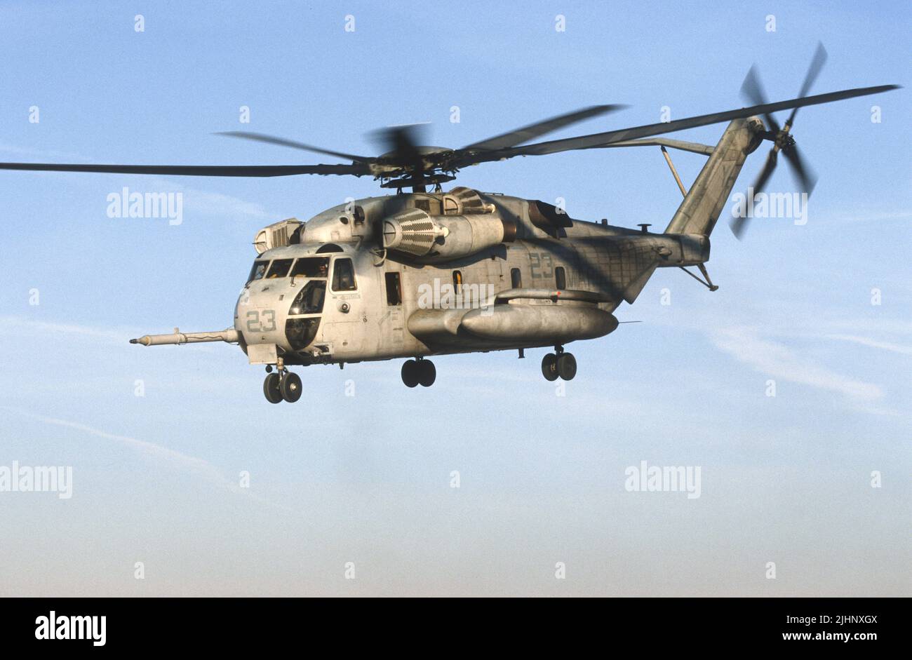 USMC CH-53E departing MCAS Miramar, in San Diego, California Stock ...