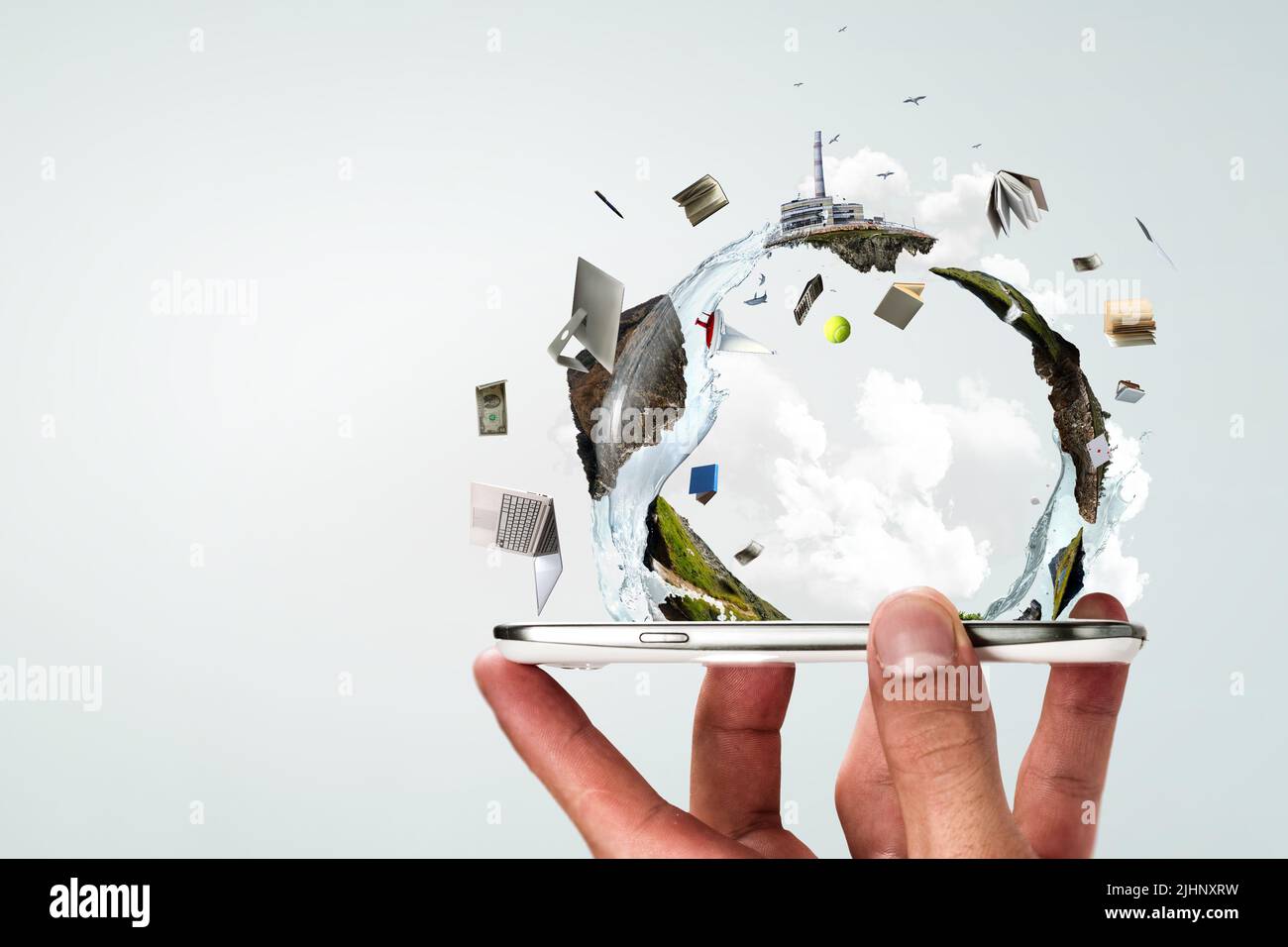 Technology ecology concept. . Mixed media Stock Photo - Alamy