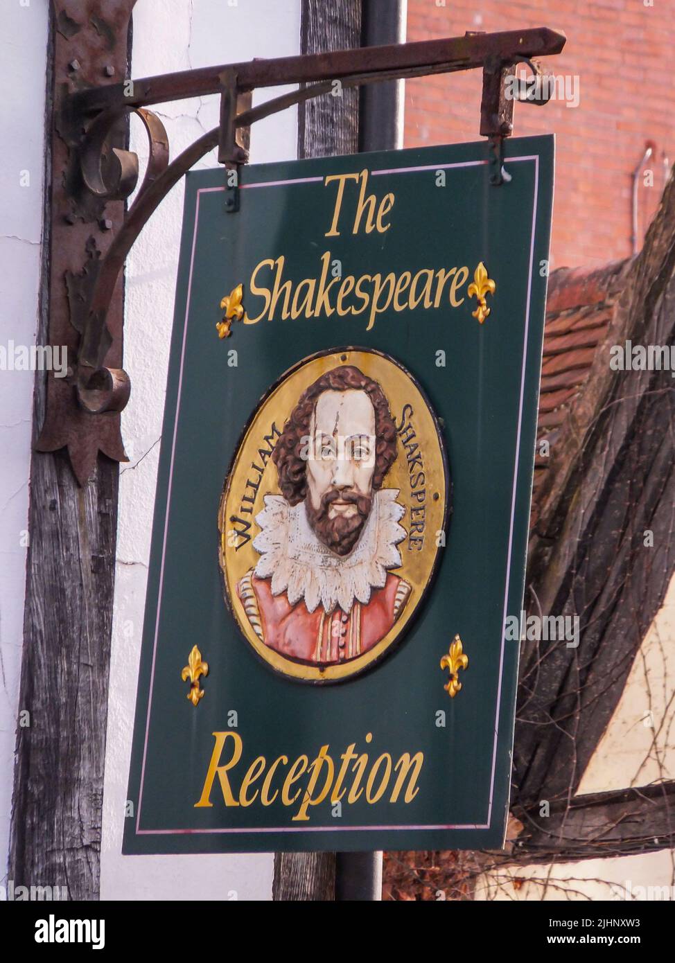 The Shakespeare Reception sign at the Shakespeare Hotel in Stratford ...