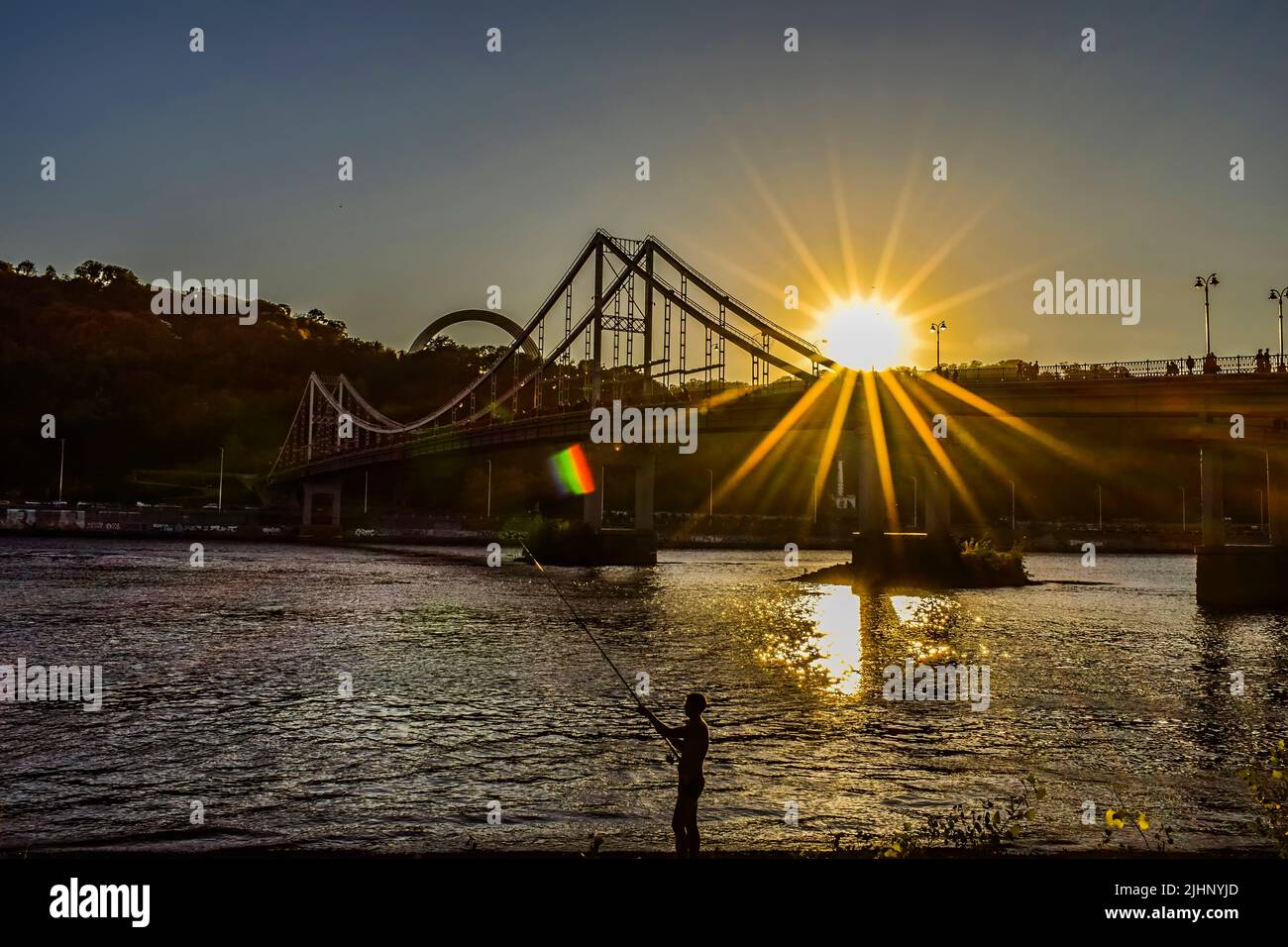 A view of the footbridge from the left bank Stock Photo - Alamy