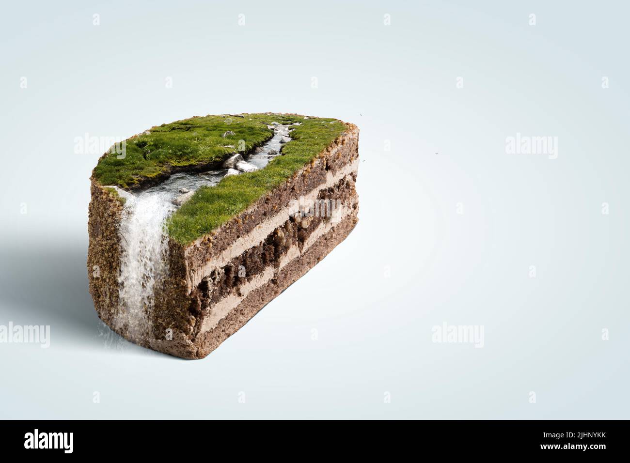 Green landscape on top of cake Stock Photo - Alamy