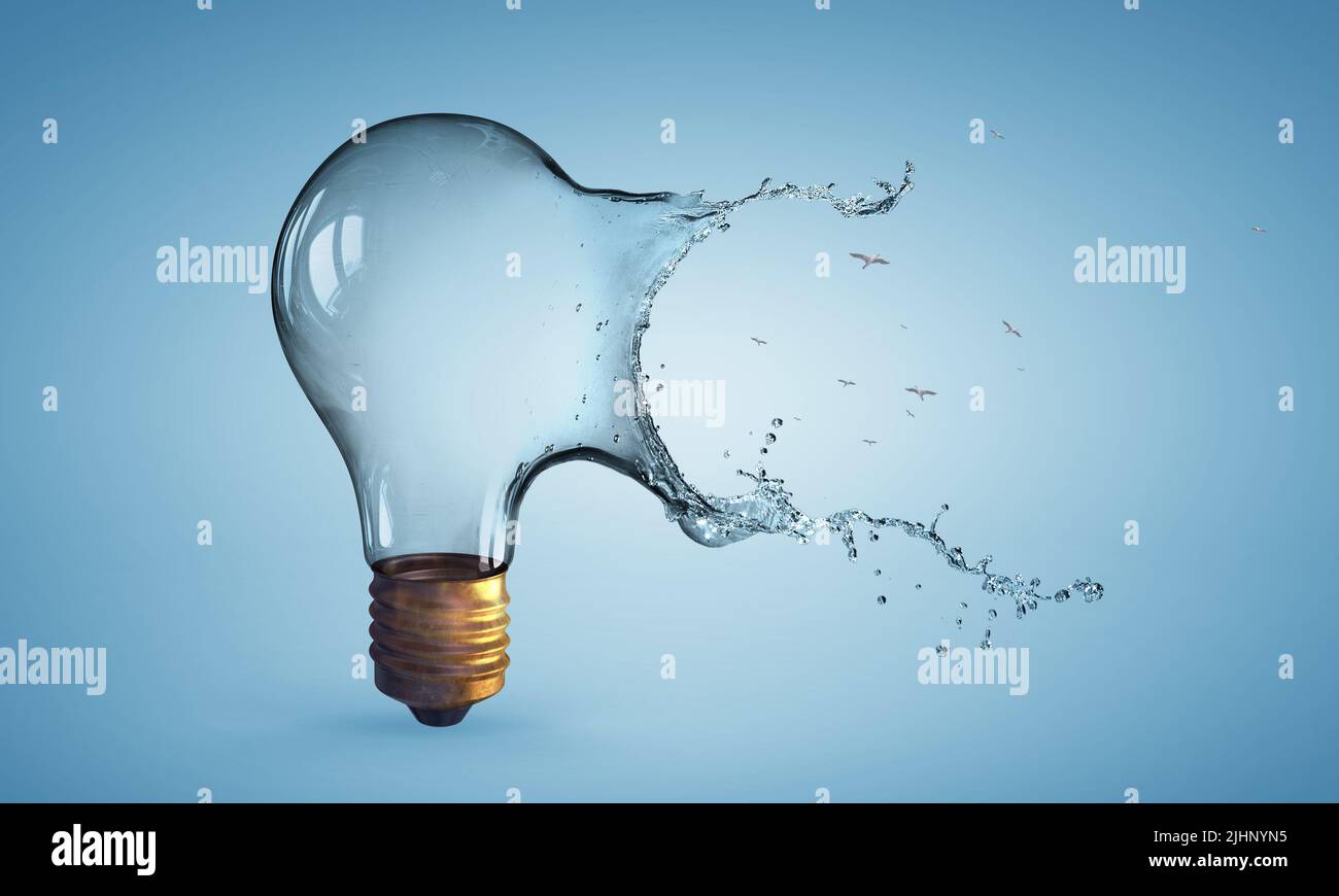 Light bulb from water splash Stock Photo - Alamy
