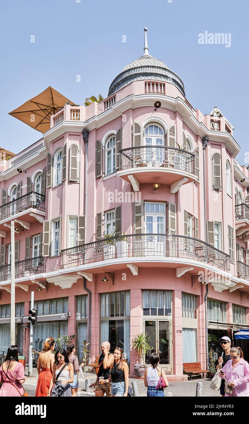 Renovated building converted into hotel in the center of Tel Aviv Stock ...