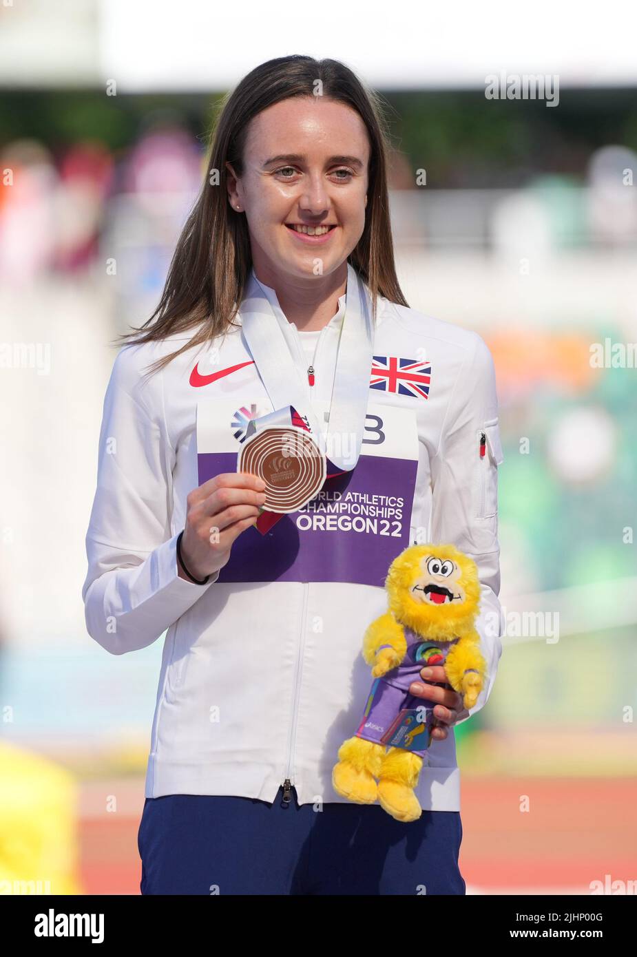 Eugene, USA. 19th July, 2022. Bronze medalist Britain's Laura Muir ...
